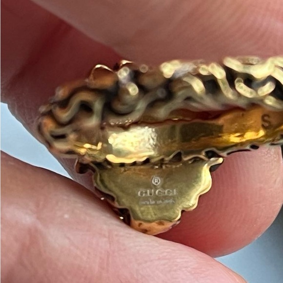 Gucci | Jewelry | Gucci Lion Head And Heart Ring In Gold | Poshmark